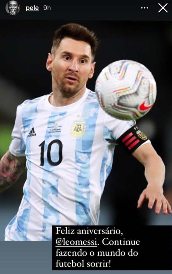 Pelé felicitó a Messi: 'Sigue haciendo sonreír al mundo del futbol'