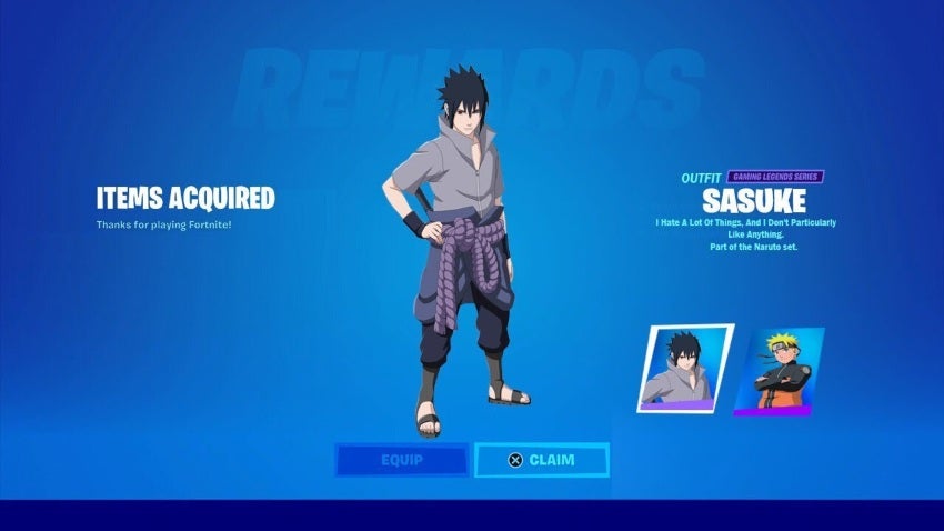 Fortnite: Tendrá una colaboración con Naruto en noviembre