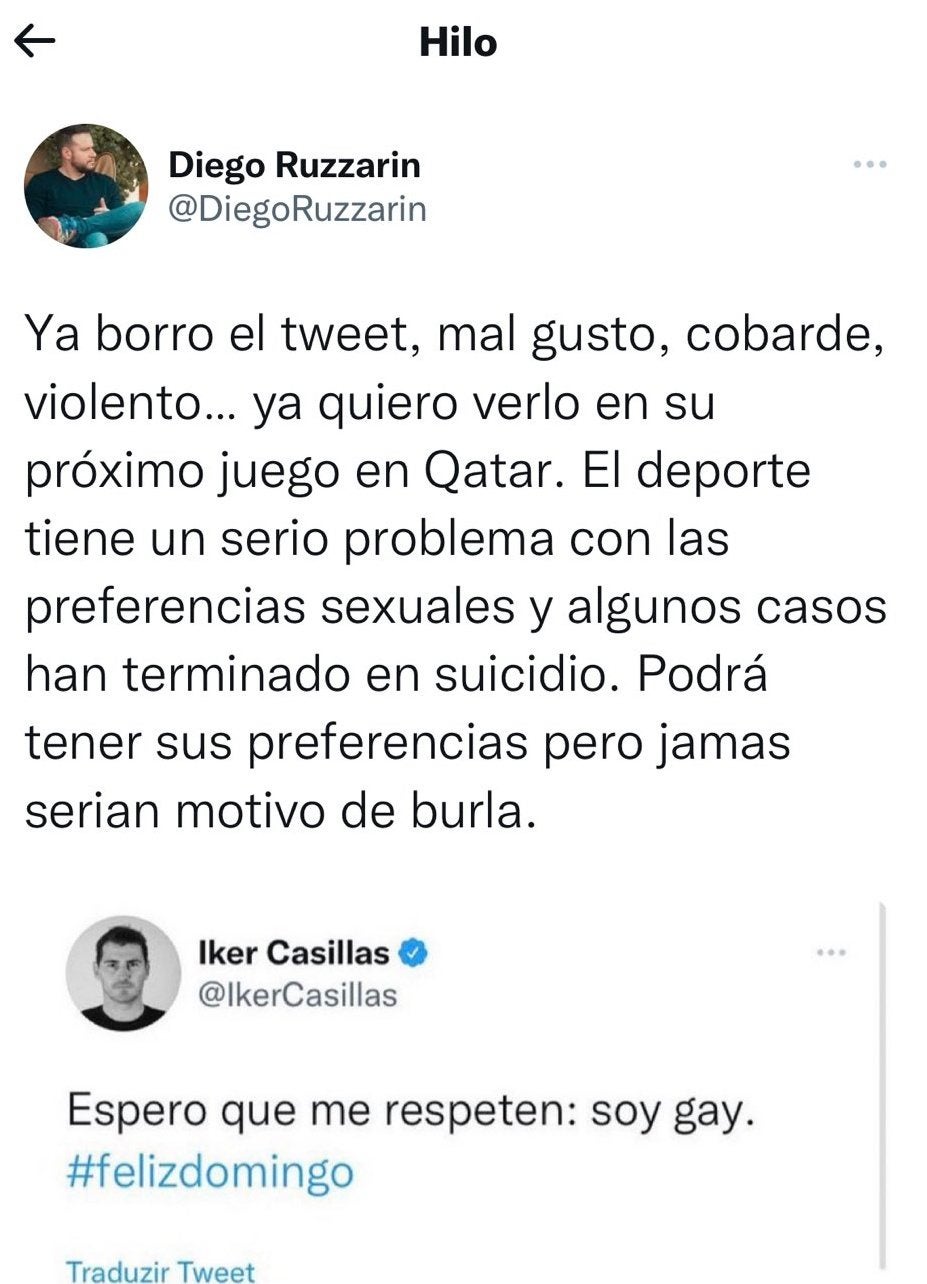 Diego Ruzzarin: No sabía que Iker Casillas estaba retirado y lo ...