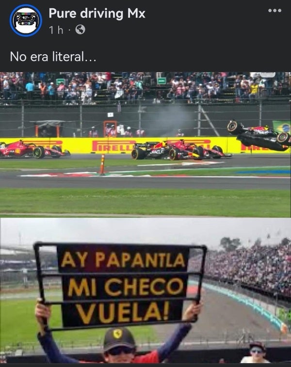 Memes del abandono de 'Checo' Pérez en el Gran Premio de México