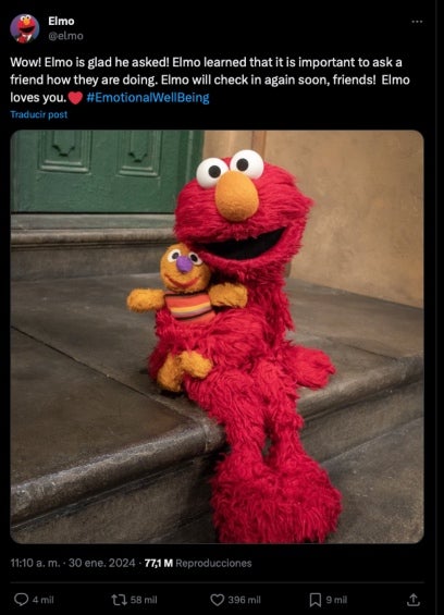 La ternura de Elmo, destapa ola de tristeza y depresión en el mundo