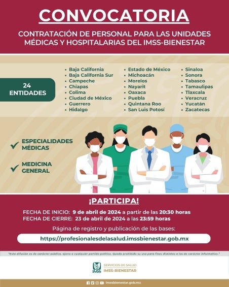 ¿Eres médico y quieres trabajar en el IMSS? Está abierta la convocatoria