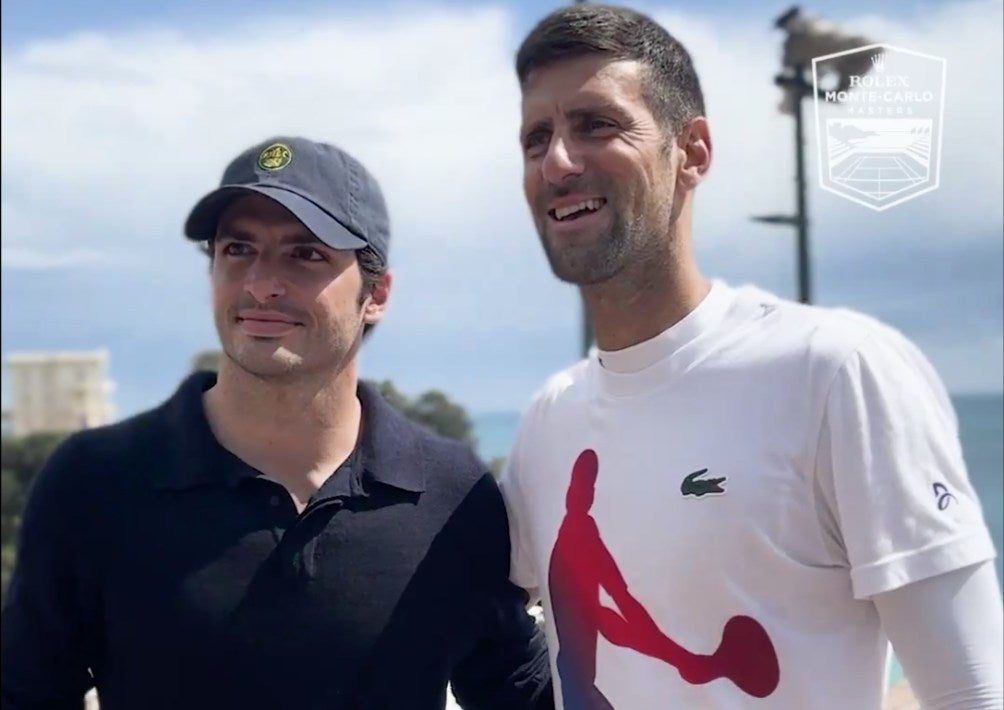 Carlos Sainz se encontró con Djokovic y Jannik Sinner en el Másters de ...