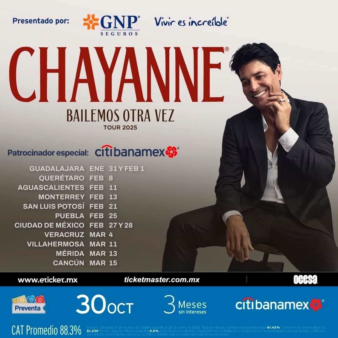 Chayanne confirma las fechas de su esperada gira por México ¡Avísale a ...