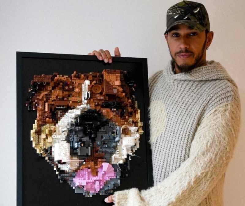 Lewis Hamilton se emociona con un tierno retrato LEGO de su perro ...