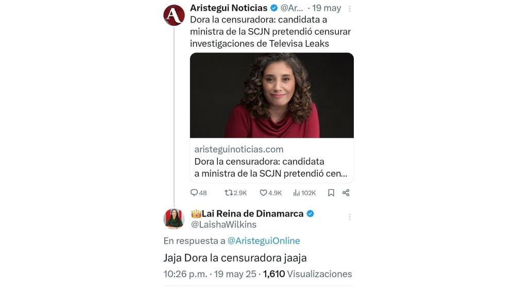 ¿Demandan a Laisha Wilkins por tuit contra política?