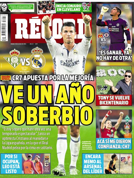 Portada 15-11-2016 | RÉCORD
