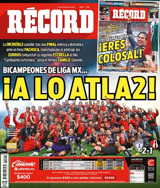 Portada RÉCORD 30 de mayo del 2022